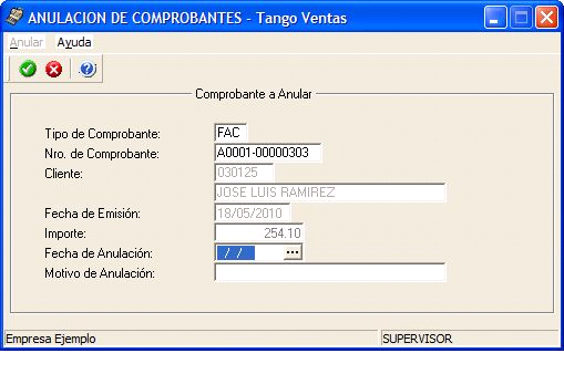 Cómo realizar la anulación de un comprobante