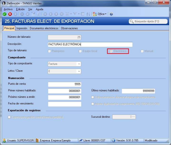 Implementación de Factura Electrónica