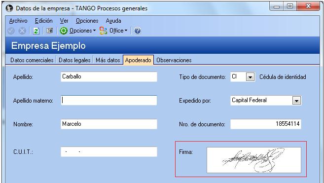 Logo y firma en recibos